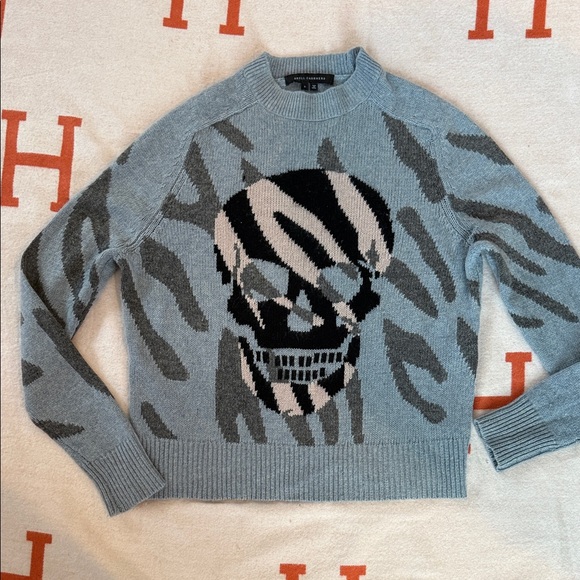 Skull Cashmere | Sweaters | Skull Cashmere Light Blue Gray And Black ...
